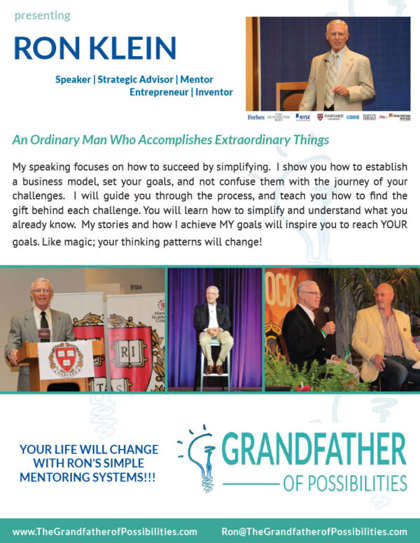 Speaking – Ron Klein | The Grandfather of Possibilities